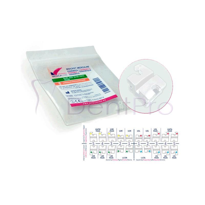 BRACKETS CERÁMICOS ROTH .018 5u. Tipo U1L